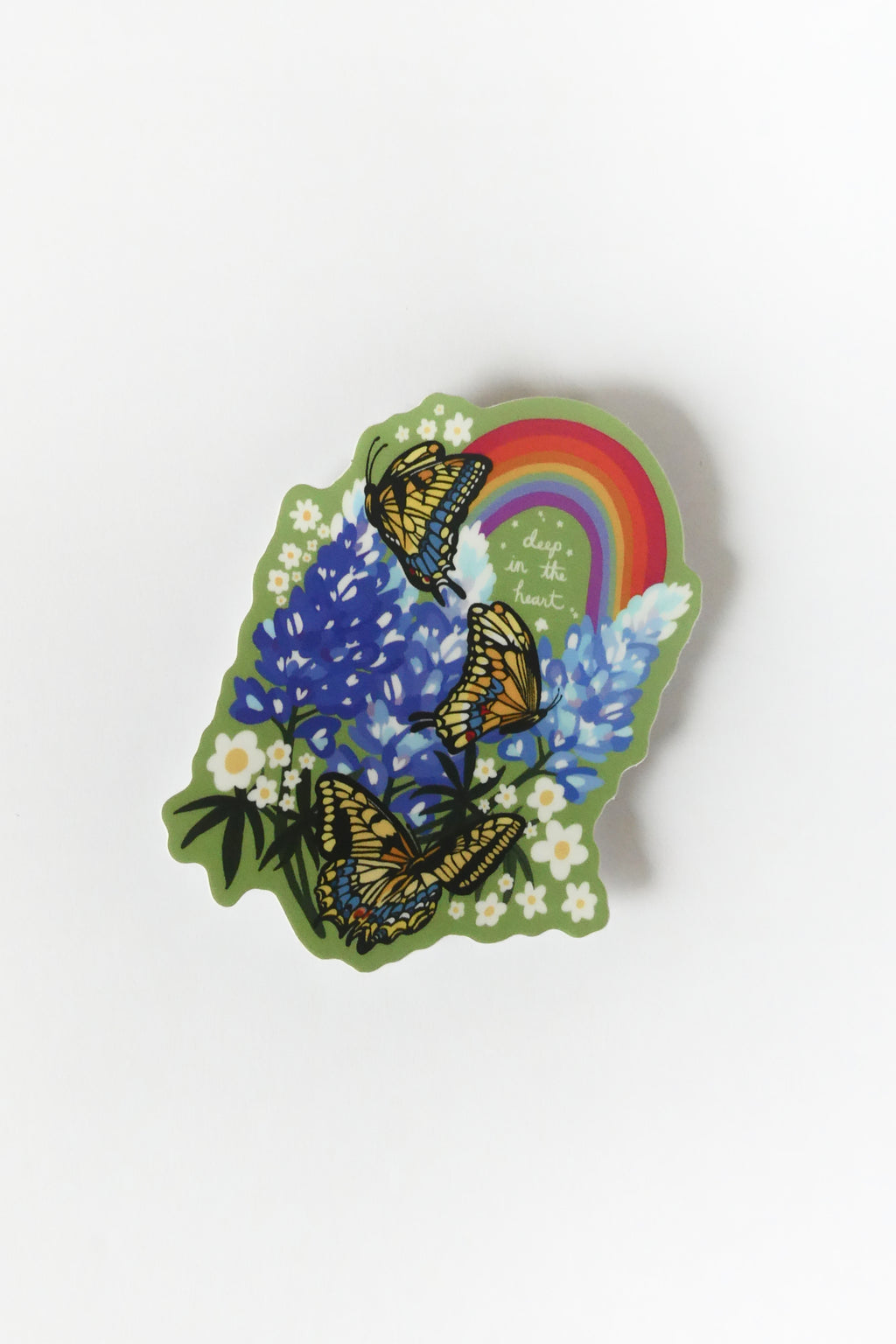 "Deep in the Heart" Rainbow & Butterfly Vinyl Sticker – Nahcotta